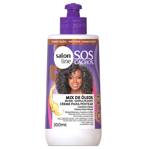 Salon Line Sos Cachos Mix De Óleos Crème De Coiffage - 300Ml