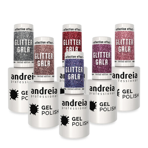 Andreia Gel Varnish Glitter Collection Gala Offer Mini Display