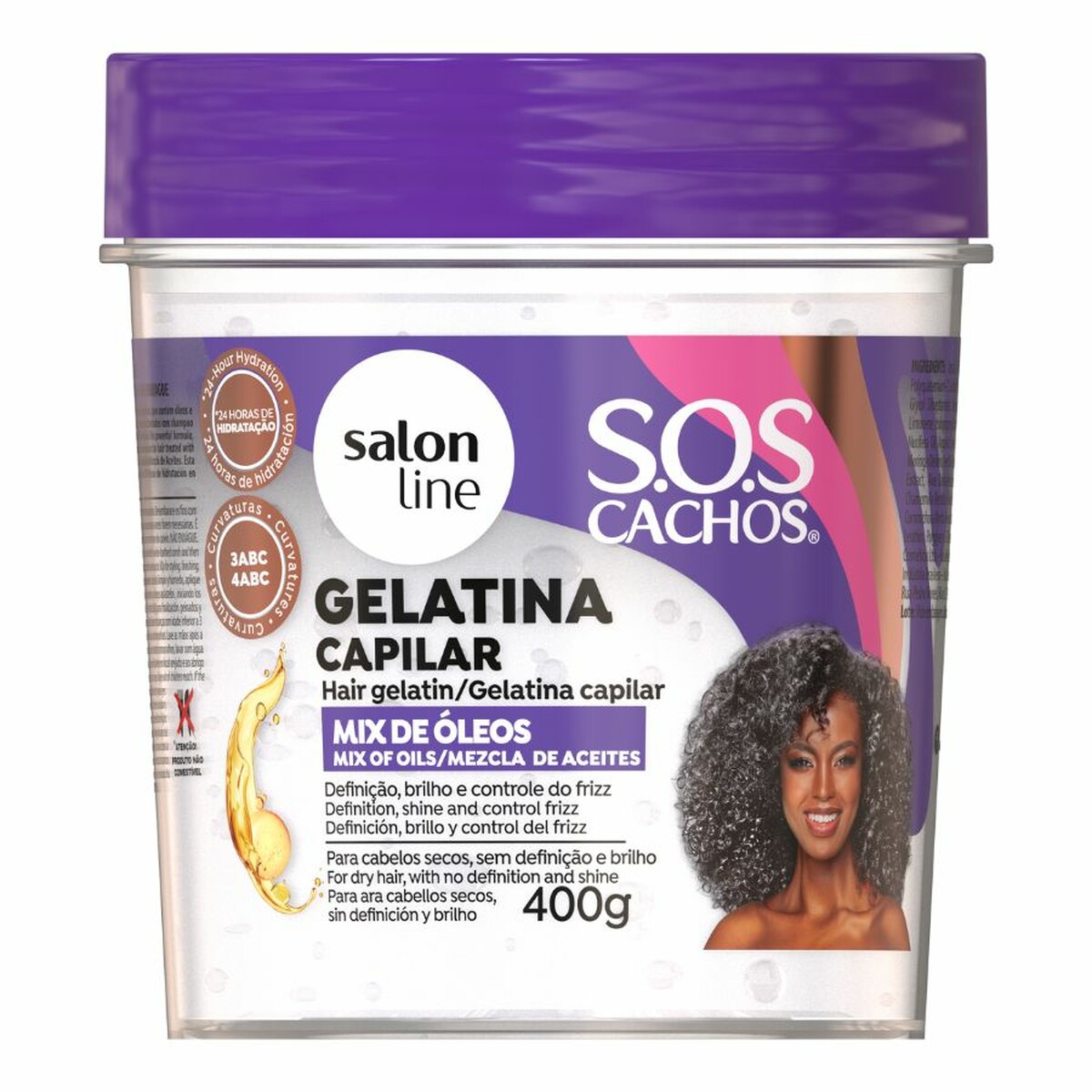 Salon Line Sos Cachos Gelatina Capilar Mix De Óleos - 400G