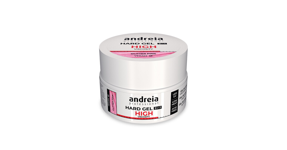 Andreia Hard Gel 2In1 Construction Gel High Viscosity Glitter Pink...