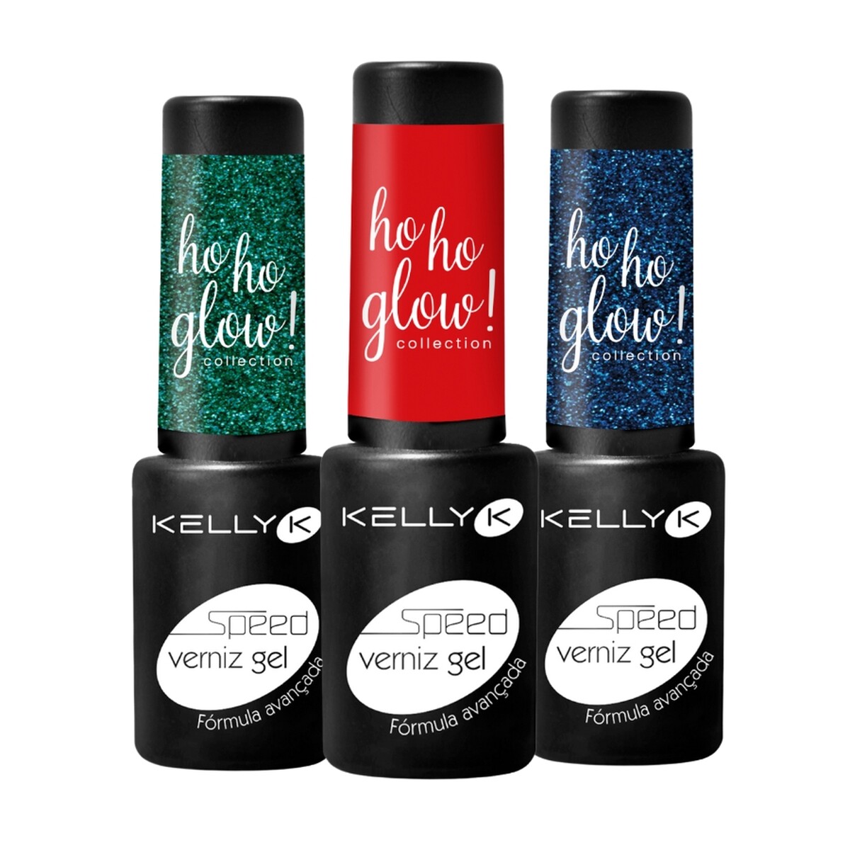 Kelly K Speed Verniz Gel Coleção Ho Ho Glow Oferta Tips - 3X6Ml